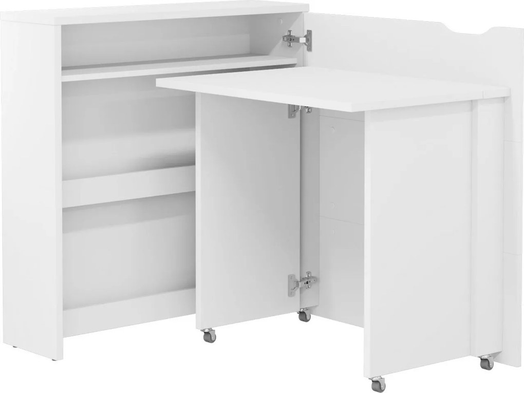 Casarredo - Komfort nábytek Rozkládací psací stůl REBECCA pravý, bílý lesk