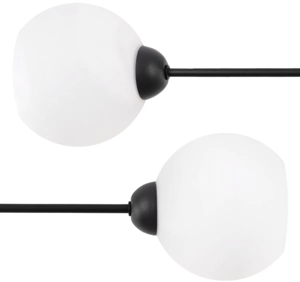 Stropní svítidlo Eliza, 2x bílé skleněné stínítko, B