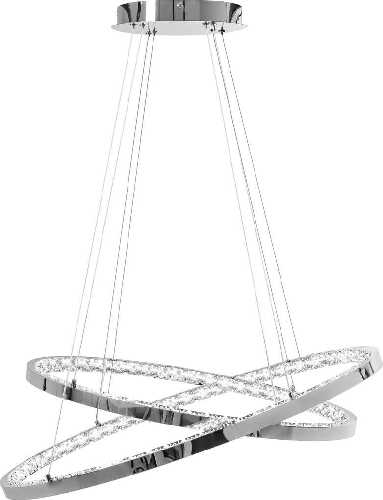 Toolight Toolight, LED křišťálové svítidlo 70x40,5cm, APP771-3CP, stříbrná, OSW-05022