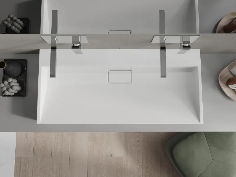 Mexen Ava, umyvadlo na desku z konglomerátu 100 x 46 cm, bílá, 23011000