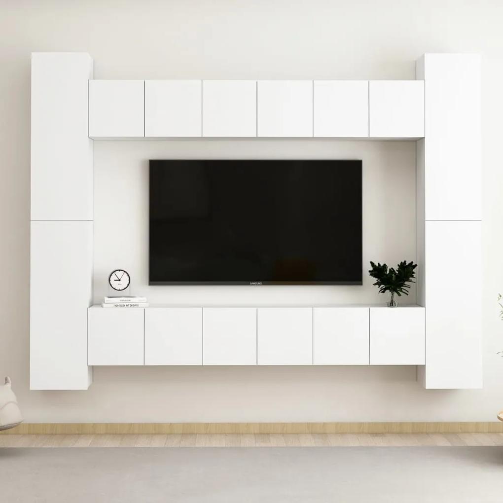 vidaXL 10dílný set TV skříněk bílý kompozitní dřevo