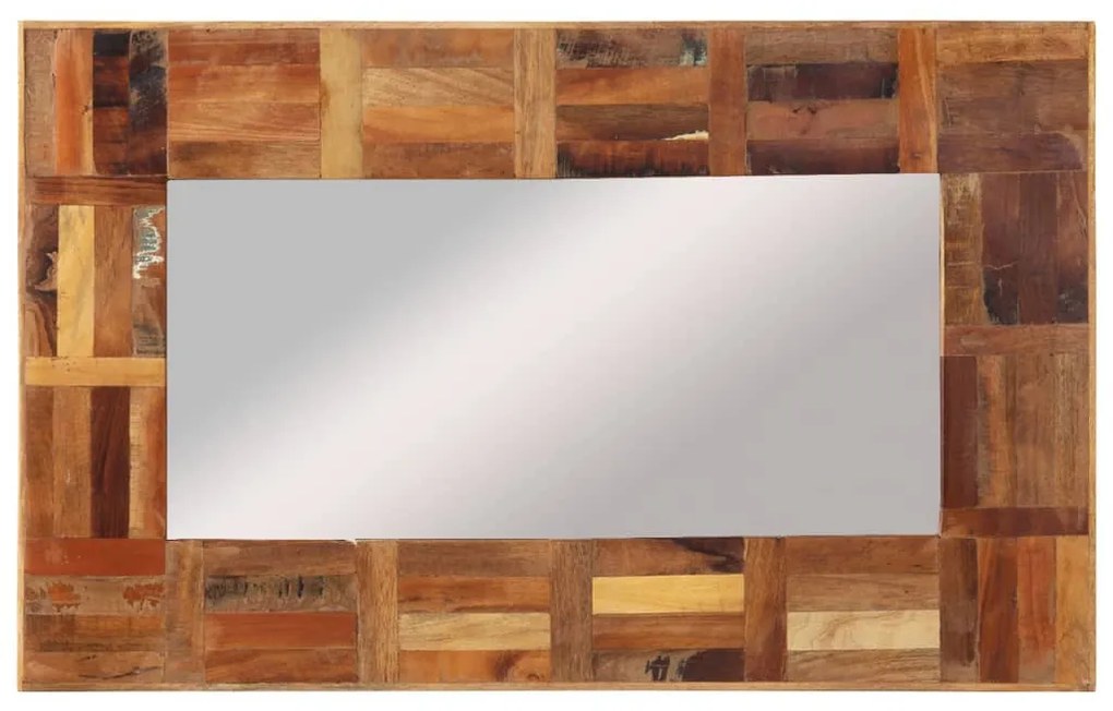 Zrcadlo masivní recyklované dřevo 80 x 50 cm