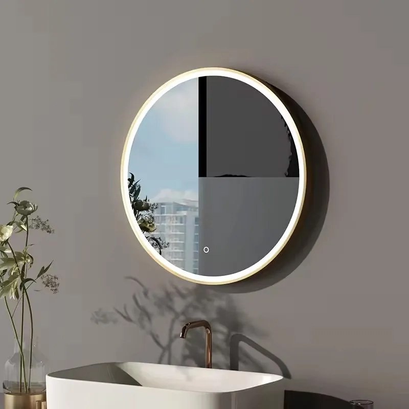 Tutumi Zrcadlo MMJ ⌀50 cm s vyhříváním a regulovatelným LED osvětlením HOM-02500, černá