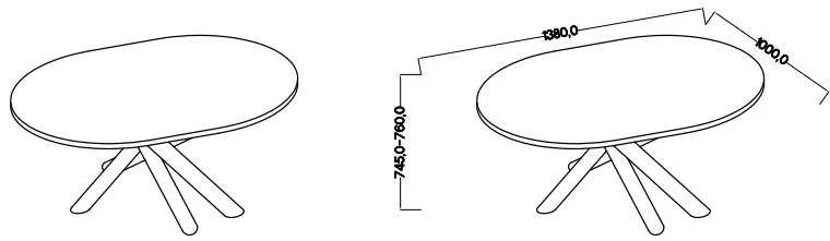 FALCO Jídelní stůl Osman oválný Odstín: Dub artisan