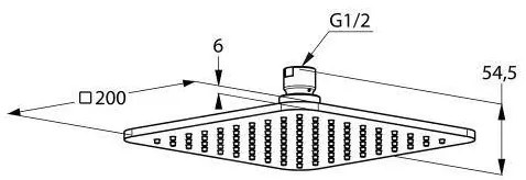 KLUDI A-QA horní sprcha 200x200 mm, chrom, 6452005-00