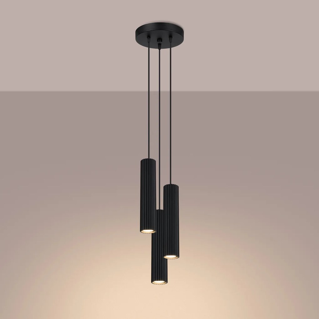 Sollux Lighting Závěsné svítidlo KARBON 3P Černá