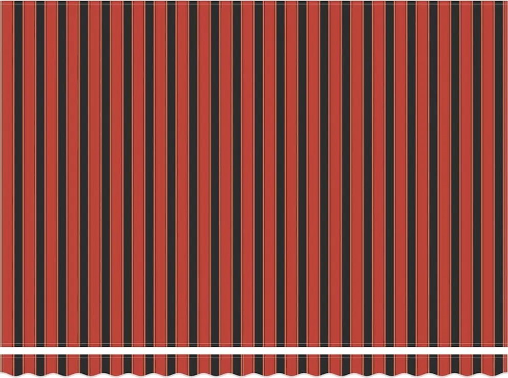 Stahovací markýza Červená a černá 450 × 300 cm Plátno a hliník 3330887