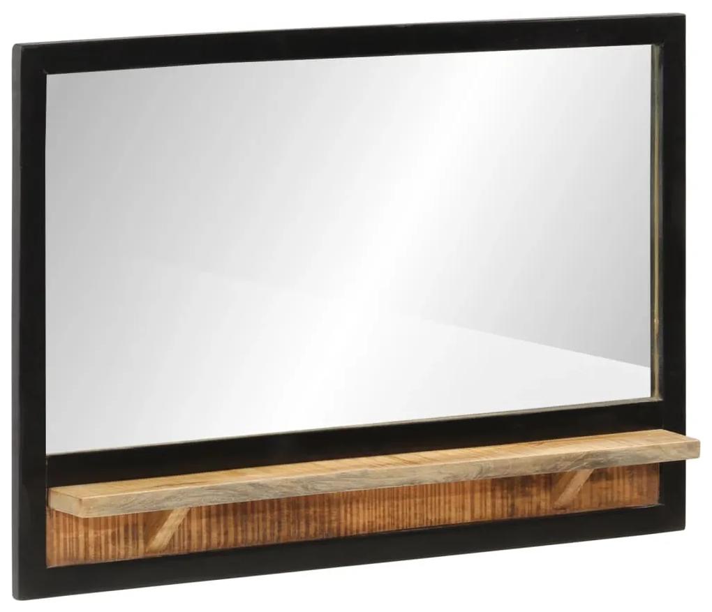 Zrcadlo s policí 80x8x55 cm sklo a masivní mangovníkové dřevo - Default Title