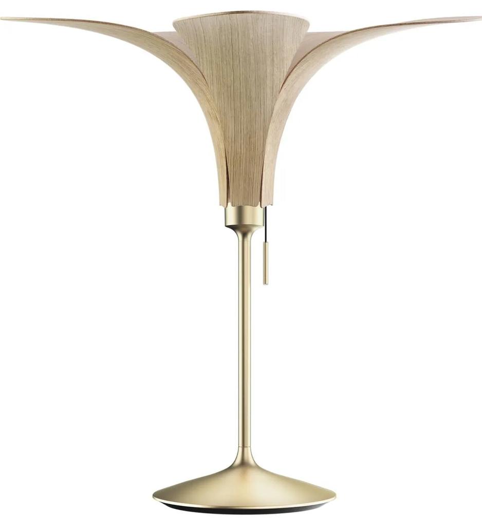 Stolní lampa UMAGE Jazz světlý dub, mosazný podstavec