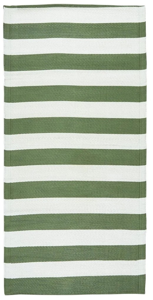 IB LAURSEN Venkovní koberec Striped Dusty Green 90x180 cm, zelená barva, plast
