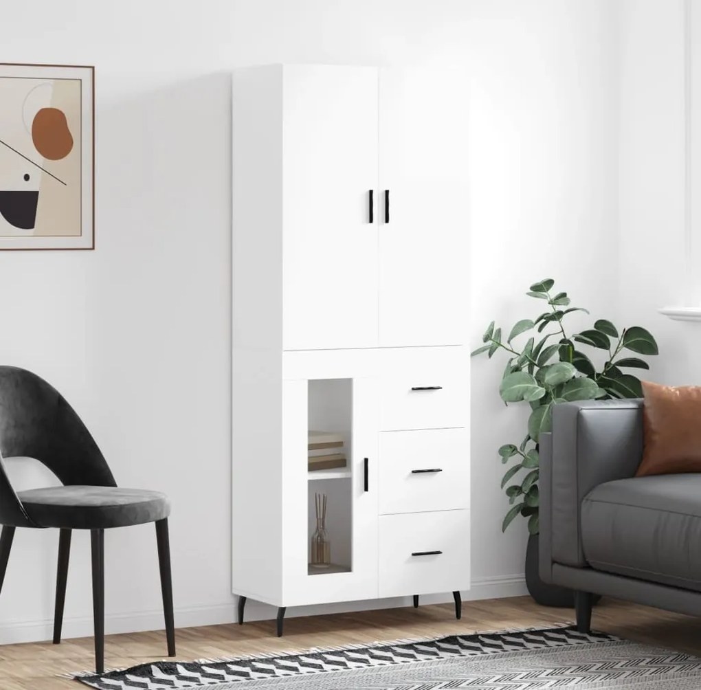 vidaXL Skříň highboard 69,5 x 34 x 180 cm kompozitní dřevo [3195974] Barva: hnědý dub