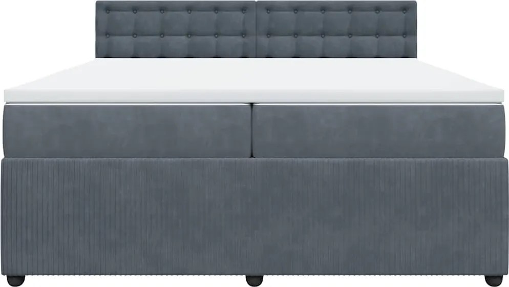 Box spring postel s matrací tmavě šedá 200x200 cm samet 3287843