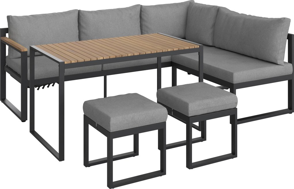 XXXLutz ZAHRADNÍ SEDACÍ SOUPRAVA dřevo, kov, textil Ambia Garden - 002304000909
