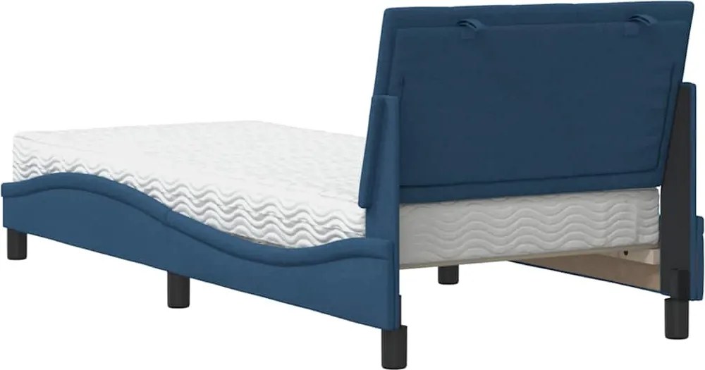 Postel s matrací Hanko modrá 90 x 190 cm textil 3310502