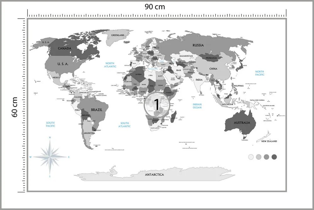 Fototapeta Mapa Světa Hladký vinyl 300x210