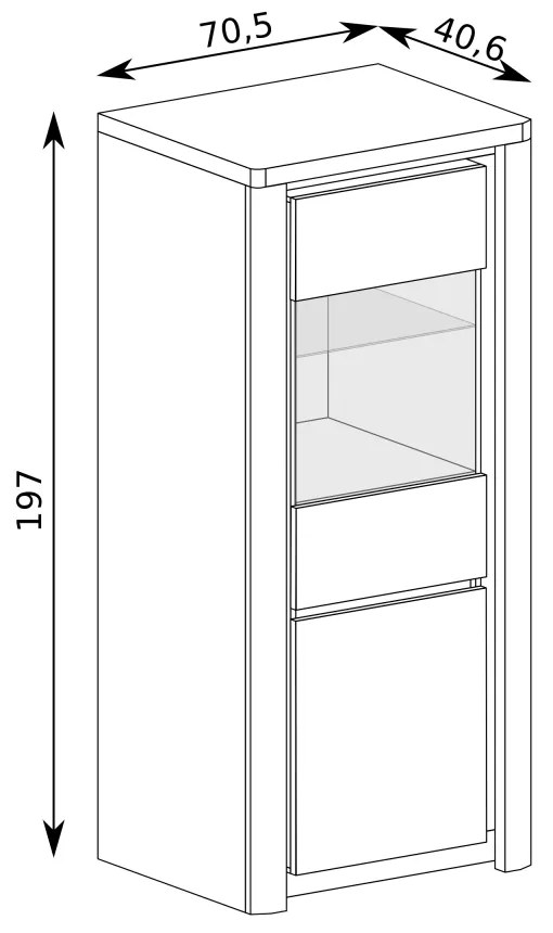 Obývací stěna LIVINIO | 5 dílů | 232,5 cm + 144 cm + 110x63 cm | sestava B | V CENĚ LED LIŠTY | ribbeck/bílá lesk