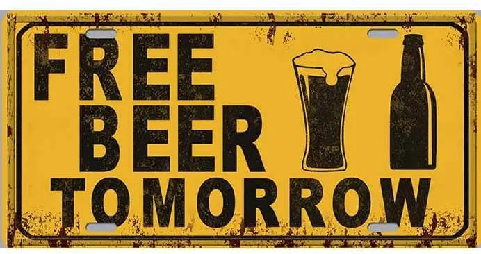 Cedule značka Free Beer Tomorrow