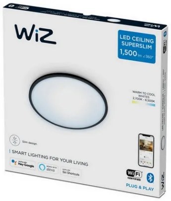 LED stropní svítidlo WiZ Super Slim 16W 2700-6500K černá