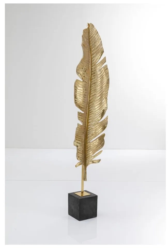 Dekorace ve zlaté barvě ve tvaru listu Kare Design Leaf, 147 cm