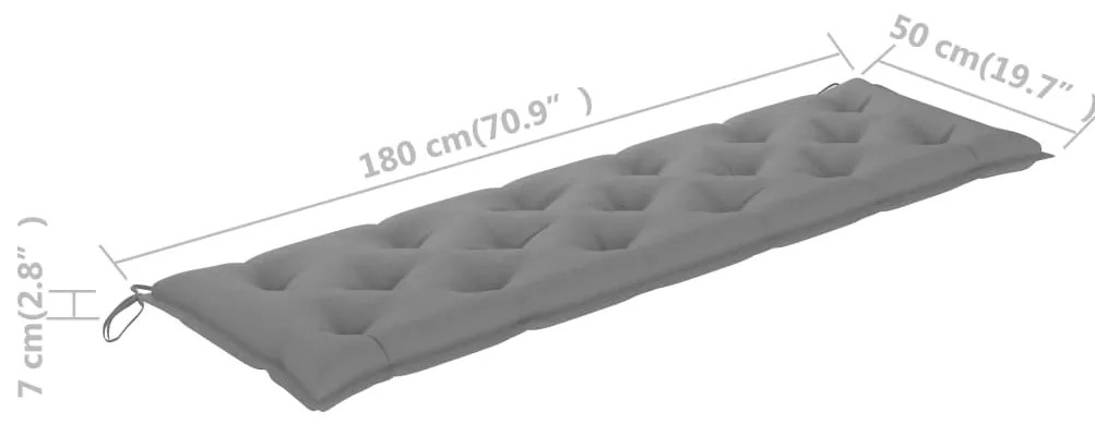 vidaXL Marketos Zahradní lavice s šedou poduškou 175 cm masivní teak