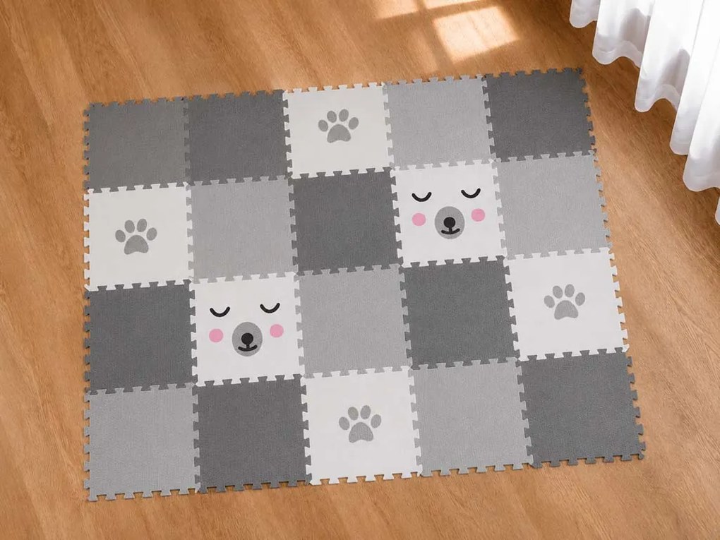 Pěnová hrací podlaha puzzle 20 dílů TLAPKA A MEDVĚD