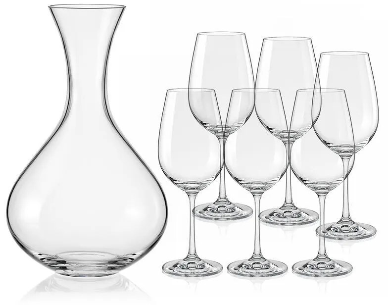 Crystalex - Bohemia Crystal Set na víno Viola 1.500 ml, 1+6 ks