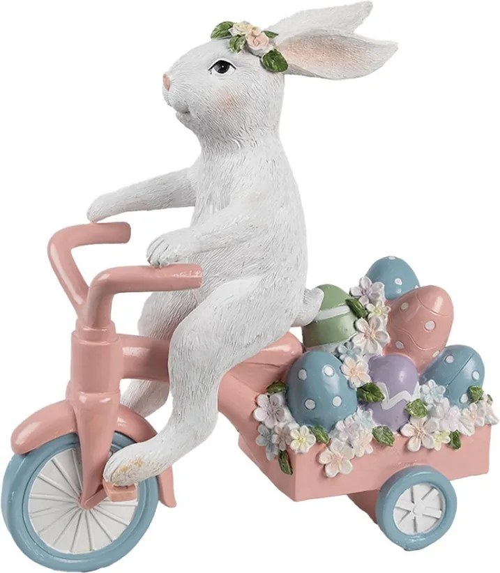 Dekorace králík na kole s vajíčky - 29*12*31 cm