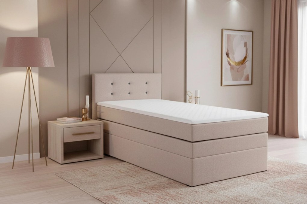 XXXLutz POSTEL BOXSPRING, 90/200 cm, růžová MID.YOU - Postele s úložným prostorem - 000044003404
