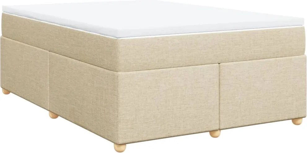 Box spring postel s matrací krémová 140x190 cm textil 3285378