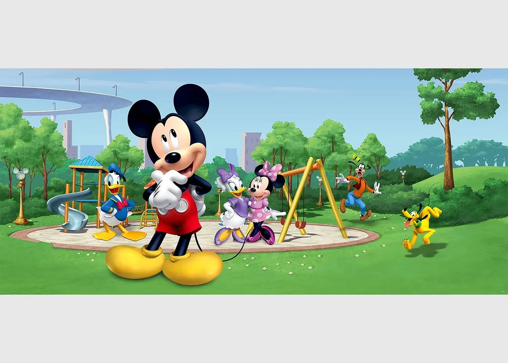 Dětská vliesová fototapeta na zed' Hřiště Mickeyho Mouse, Disney | 202 x 90 cm | DFTDNH 5382