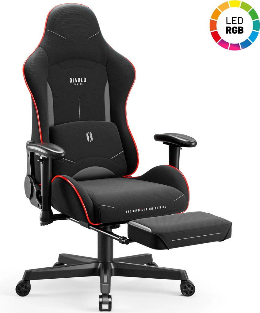 Herní židle LED RGB, černá: Diablo X-Starter