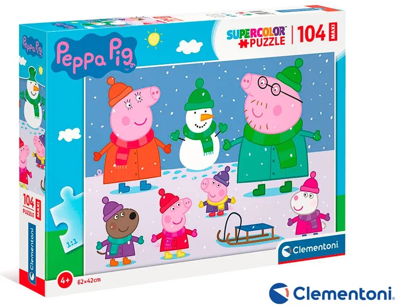 Clementoni - Puzzle Maxi 104 Prasátko Peppa