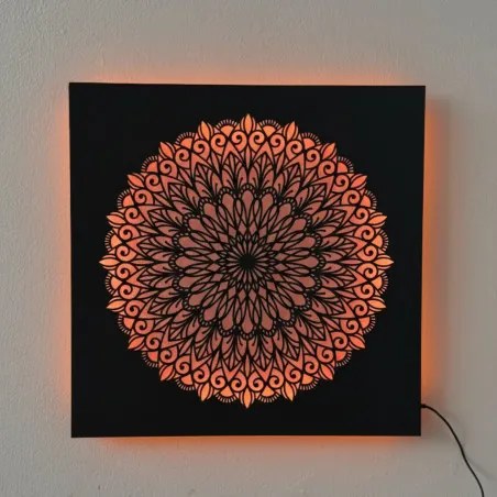 LED dřevěný obraz Mandala - světelný obraz | SENTOP LED0251