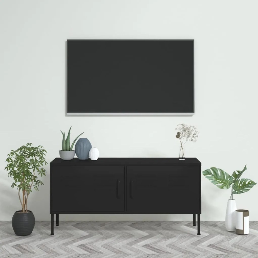 TV skříňka černá 105 x 35 x 50 cm ocel 336232