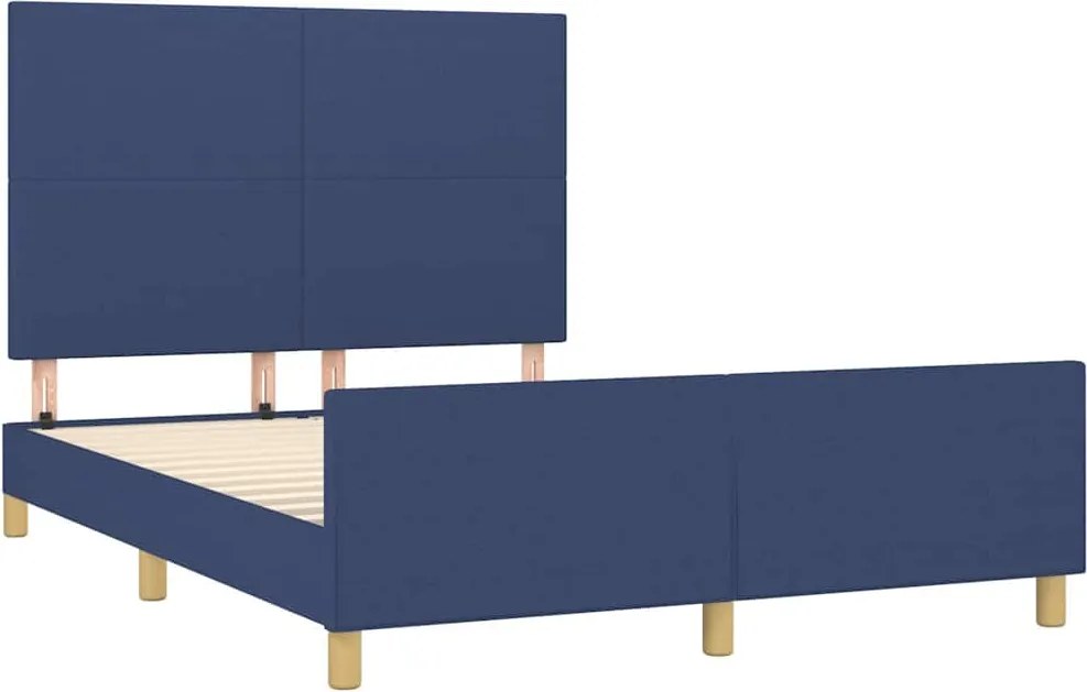 Rám postele bez matrace modrý 140 x 190 cm textil 3124893