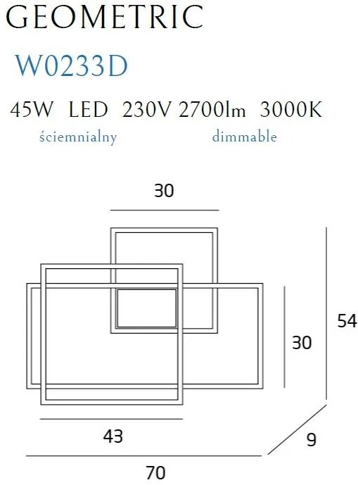 Maxlight W0233D GEOMETRIC Nástěnné svítidlo stmívatelné, černé