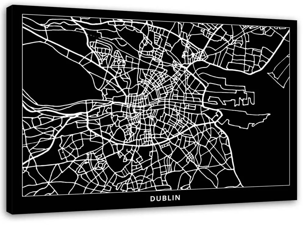 Obraz na plátně Mapa města Dublin - 60x40 cm