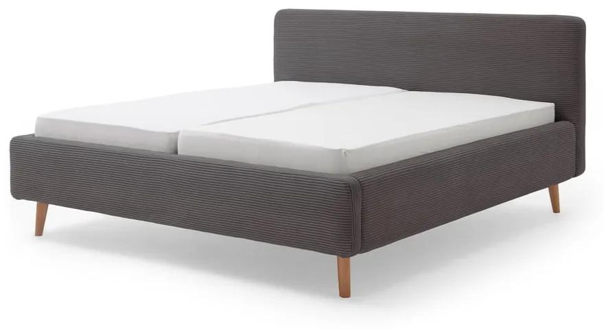Šedá čalouněná dvoulůžková postel 140x200 cm Mattis Cord – Meise Möbel