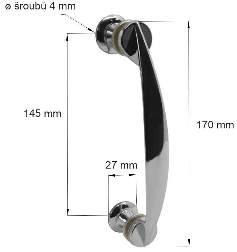 Mereo Mereo, Madlo pro sprchové kouty Mistica, Fantasy, rozteč 145 mm, 1ks, CKND09