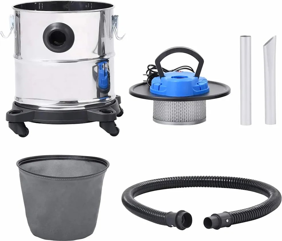 Vysavač na popel s HEPA filtrem 1200 W 20 l nerezová ocel 147679