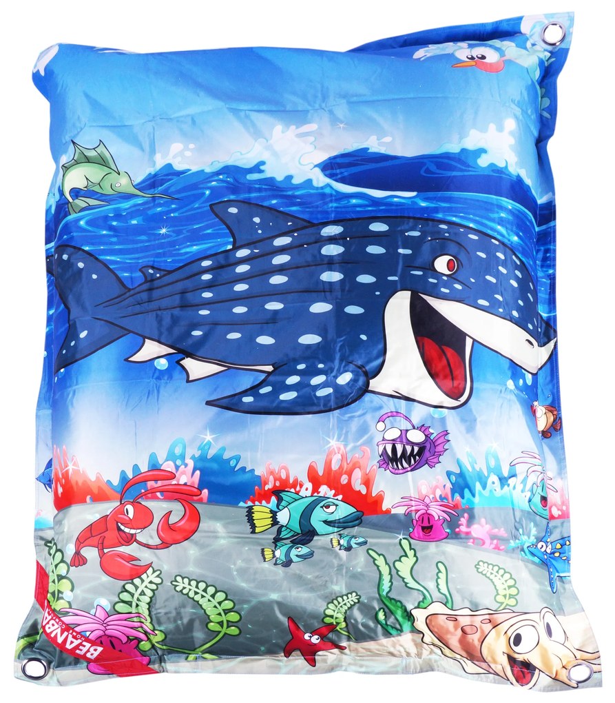 Beanbag Designový sedací vak 189x140 Sea World s popruhy