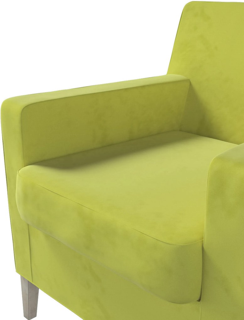 Potah na křeslo IKEA Karlstad barva zelená látka lesklé, sametová