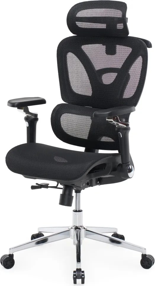 Kancelářská ergonomická židle PORTE — síťovina, černá