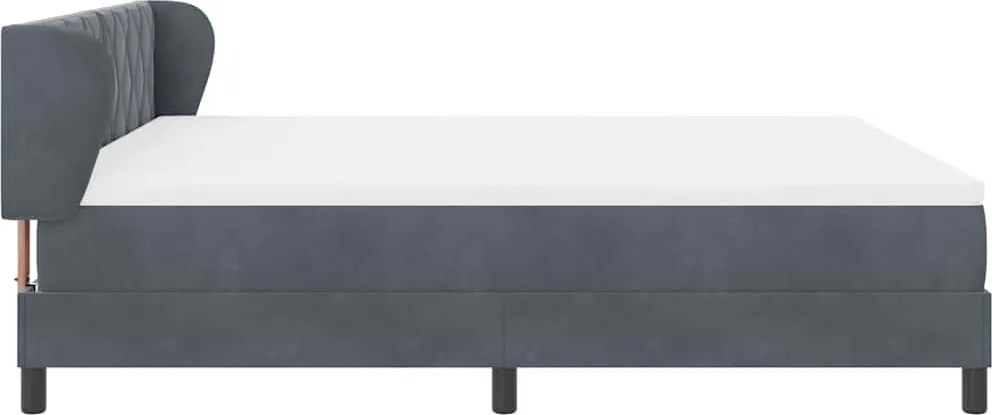 Postel s boxspringem s čelo Tmavě šedá 180 x 200 cm samet 3340455
