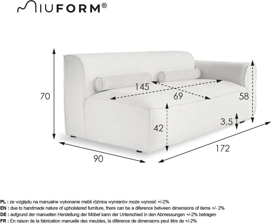 Bílý modul pohovky (pravý roh) Flex Felix – Miuform