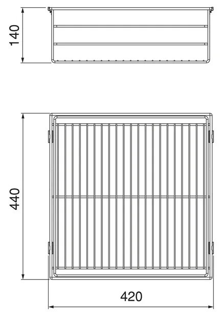 EMUCA Drátěný koš do rámu Quartz – titan Šířka rámu (mm): 800