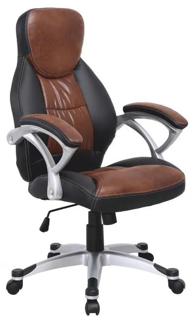 Tempo Kondela Kancelářská židle ICARUS - hnědá ekokůže + černá / plast,