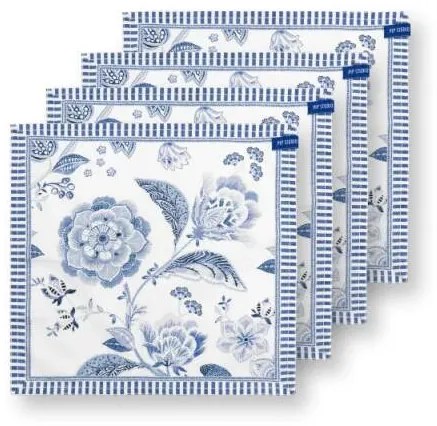Pip Studio Royal set 4ks látkových ubrousků 40x40cm, modrý