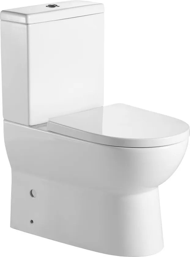 Aqualine Sapho, JALTA RIMLESS WC kombi mísa s nádržkou včetně splachovací soupravy, spodní/zadní