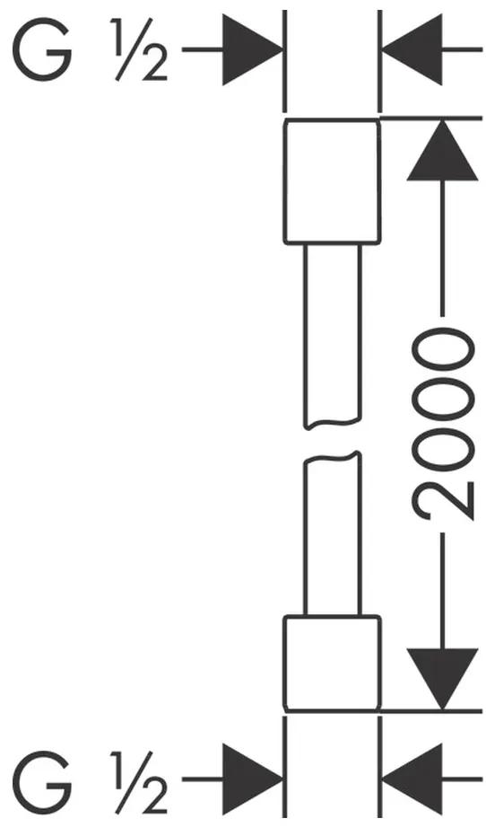 Axor Starck - Sprchová hadice s kovovým efektem 200 cm, chrom 28284000